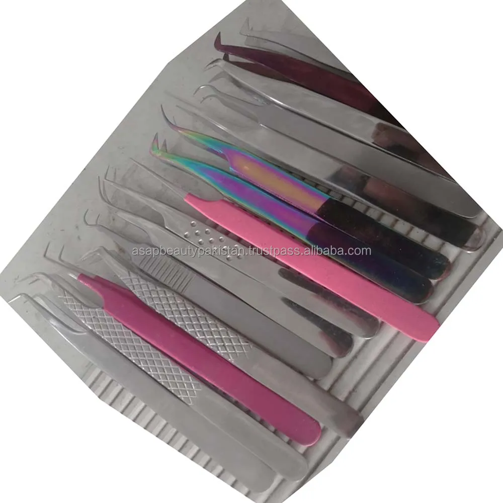 Powder Coated Slanted Tip Stainless Steel Mini Slant Tweezer Neon Pink ...