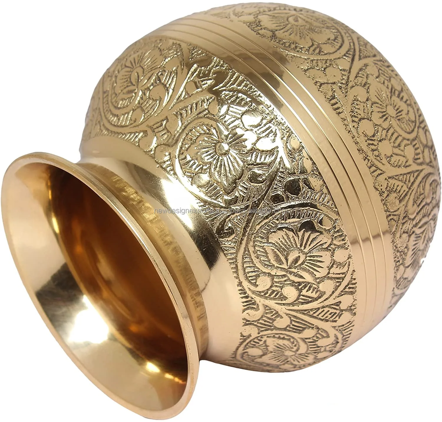 Brass Handcrafted Embossed Designer Lota for Pooja/gifts