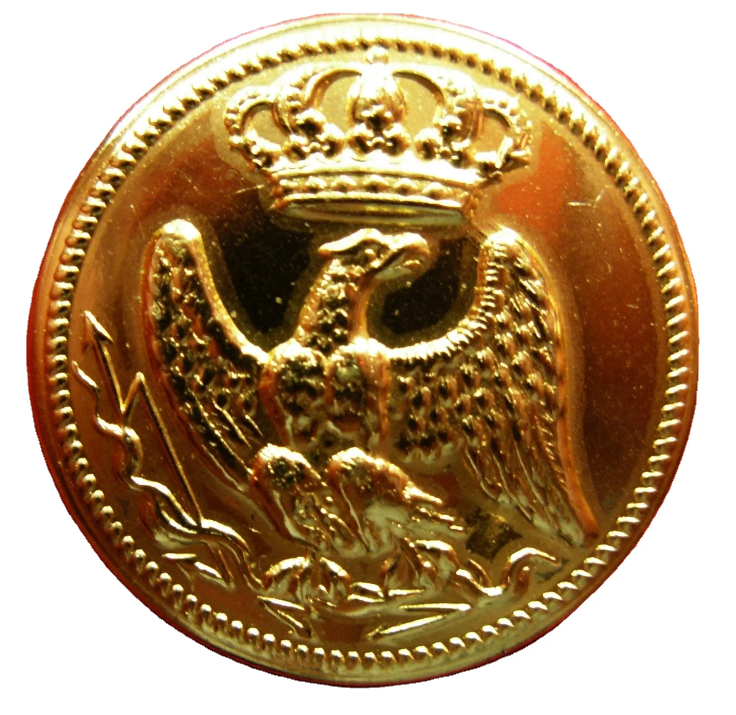 WWI Imperial Reproduction Golden Color German Prussian Crown Button ...