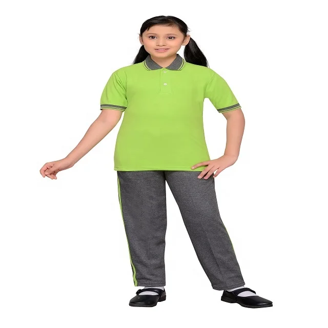 Girls Green Sportswear Uniforms Set - High Quality & Customizable