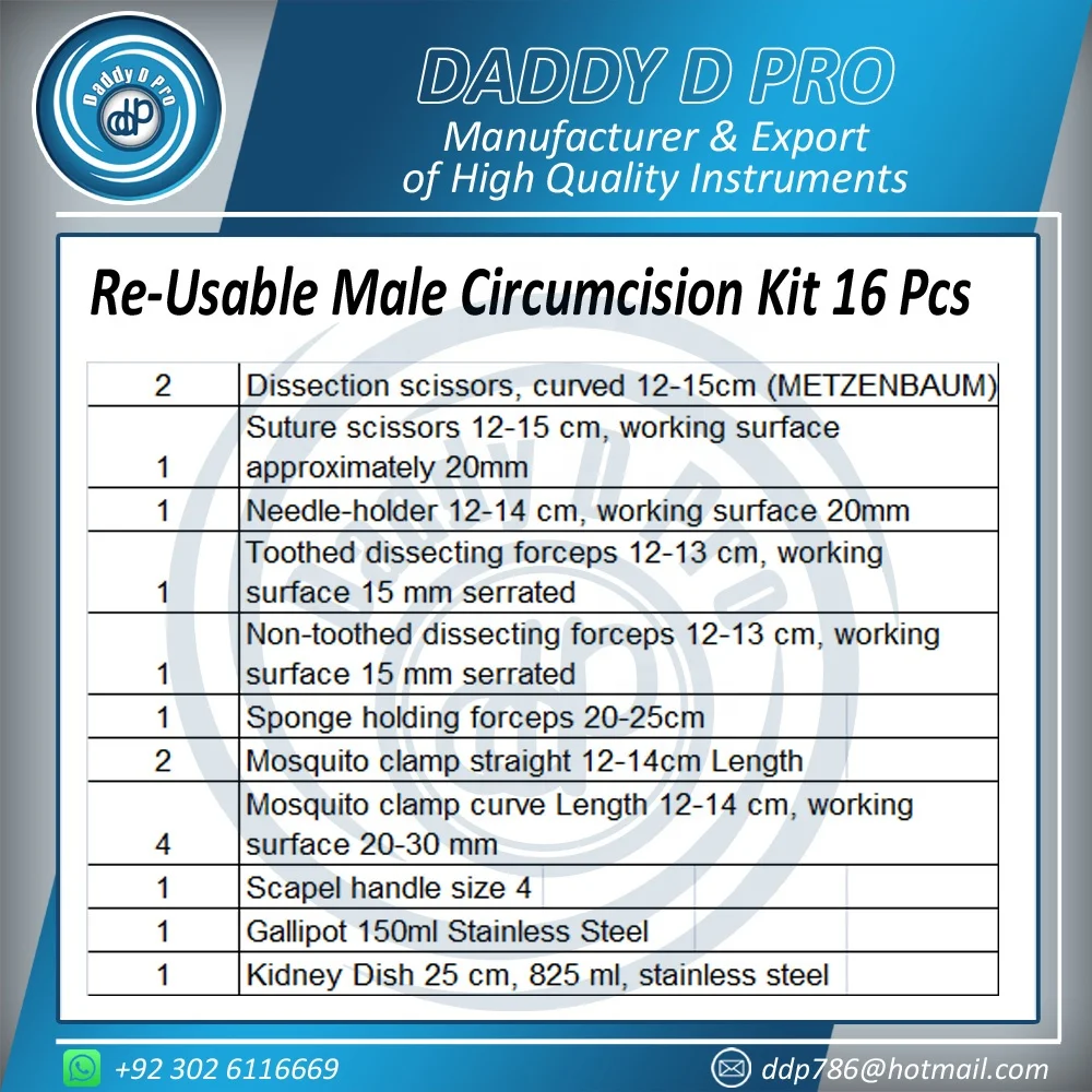 Reusable Male Circumcision Kit - DADDY D PRO Medical Instruments