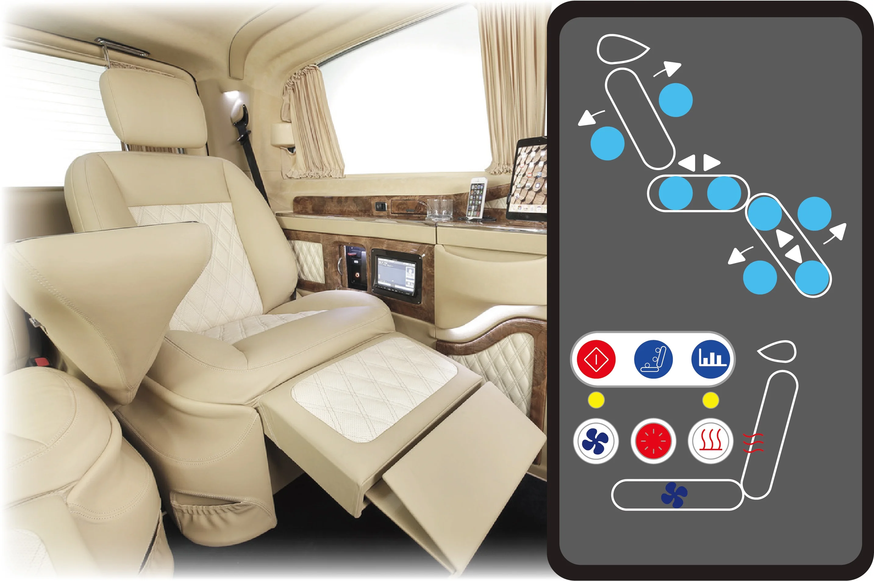 Multifunction Heat Cool Pad Massage Car Seat Parts Easy Adjust Control ...