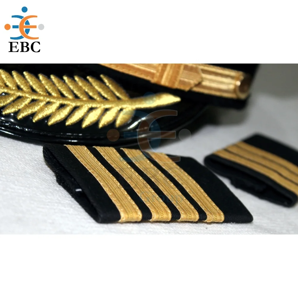 Oem Top Rank Three Stripes First Officer Gold Black Soft Epaulets ...