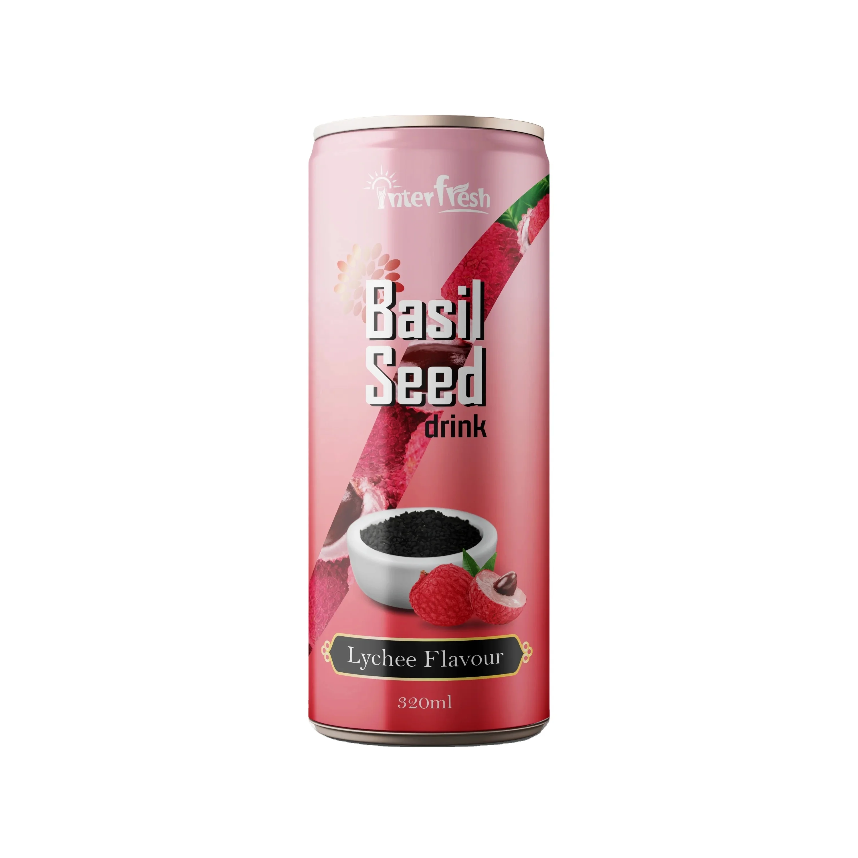 Vietnam Interfresh Basil Seed Drink With Lychee Juice 320ml Can Oem Odm Factory Wholesale Price ...