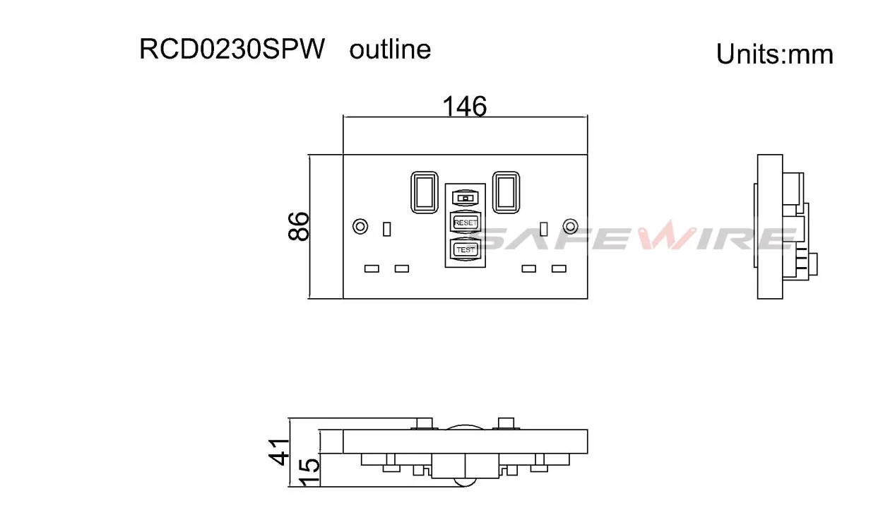 Rcd0230spw Twin Rcd Plastic Socket Switched Raised Floor Boxes - Buy ...