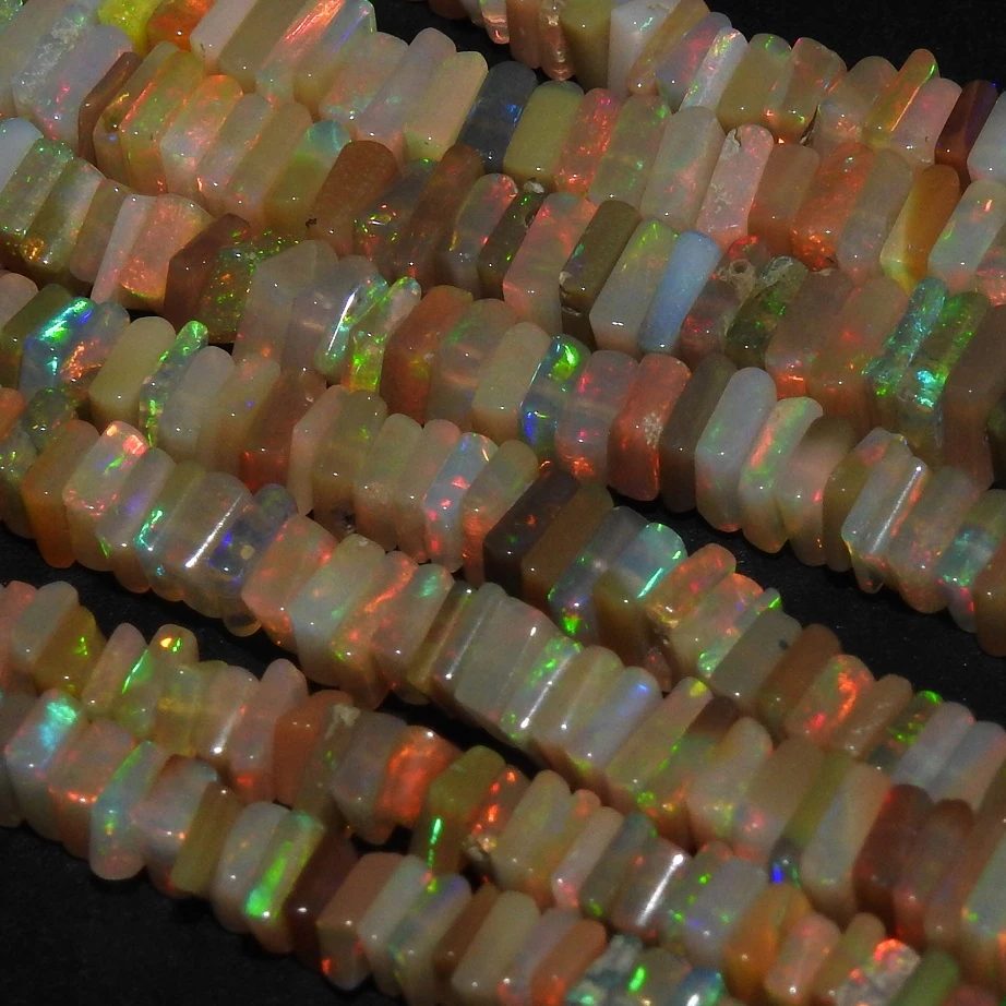 Ethiopian Opal Multi Fire Smooth Heishi Square Shape Beads Wholesale Price New Arrival - Buy ...