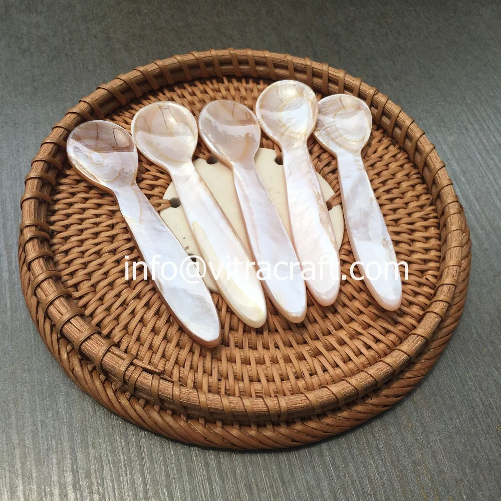 Elegant White Mother Of Pearl Spoon,Caviar Spoon Size 9cm Support ...