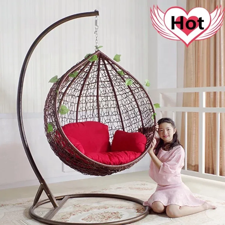 Modern Outdoor Patio Swing Chair Two Seat Patio Swing Wicker Swing