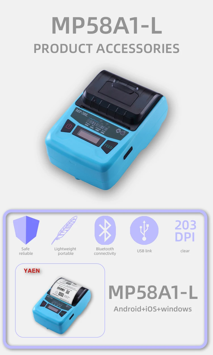 Wireless Label Printer Portable Pocket Shipping Label Printer Logistics ...