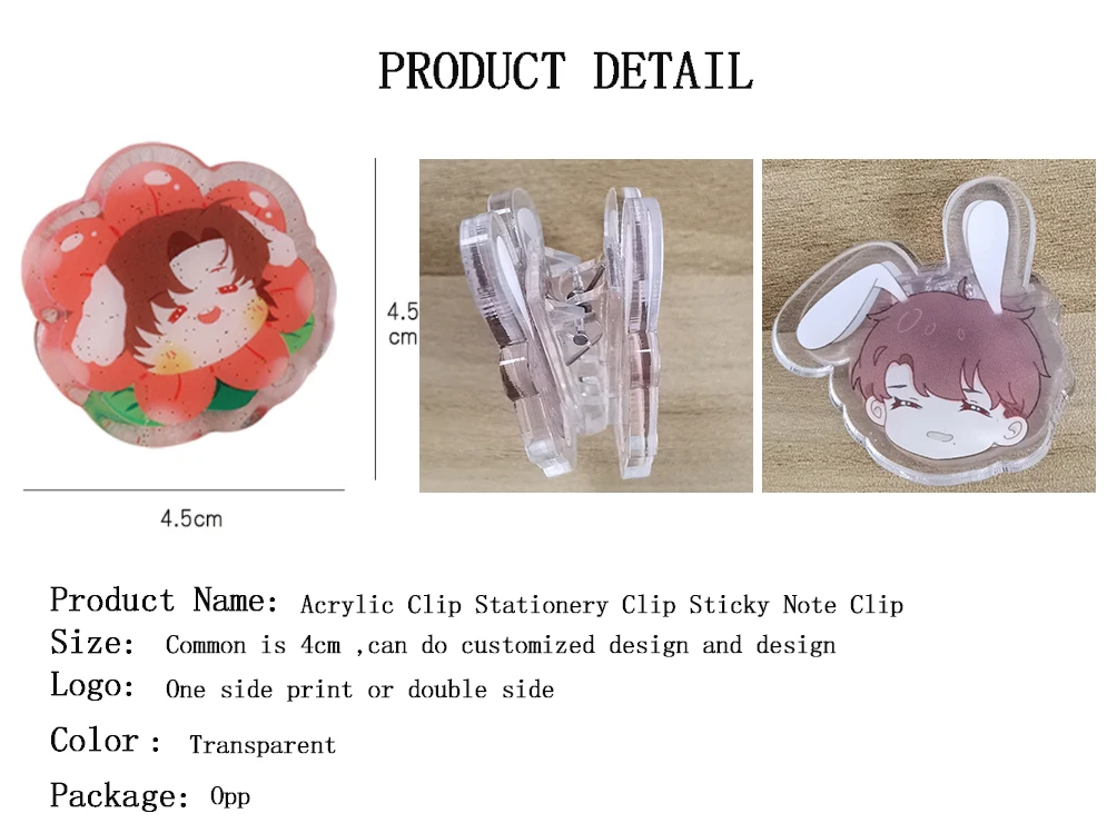 Custom Acrylic Clip Anime Cartoon Paper Book Clip - Buy Hot Selling ...