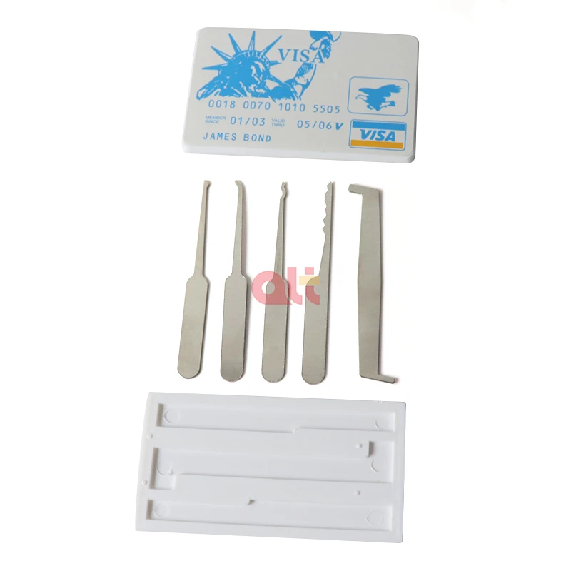 High Quality Visa Card Lock Pick Set 5 Pcs Needle James Bond 007 Credit ...