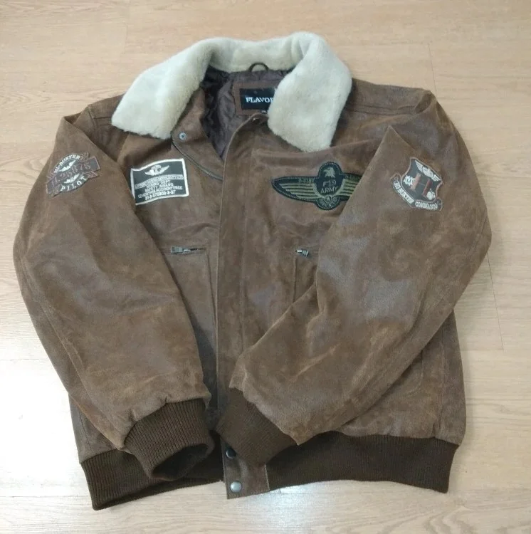 Pi76b Aviator B7 Parka Bomber Real Sheepskin Shearling Pilot Flying ...