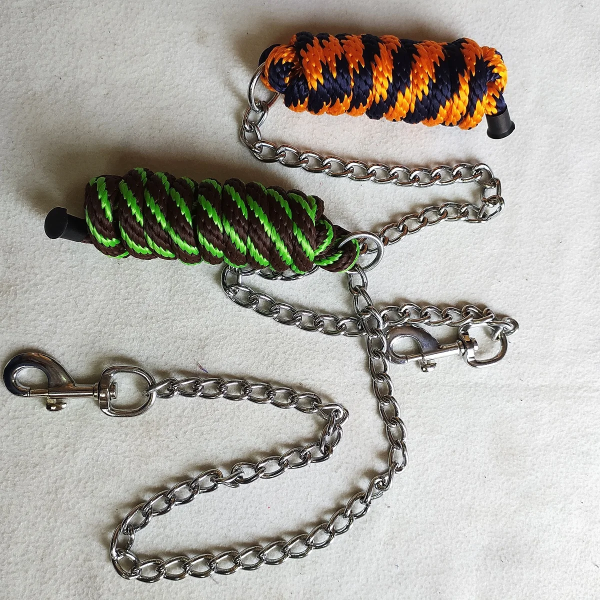 Horse Nylon Web Design Lead Rope with Chain and Clip Available in Low ...