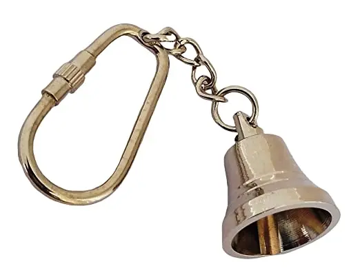 Brass Key Chain with Bell Design - Effortless Key Ring