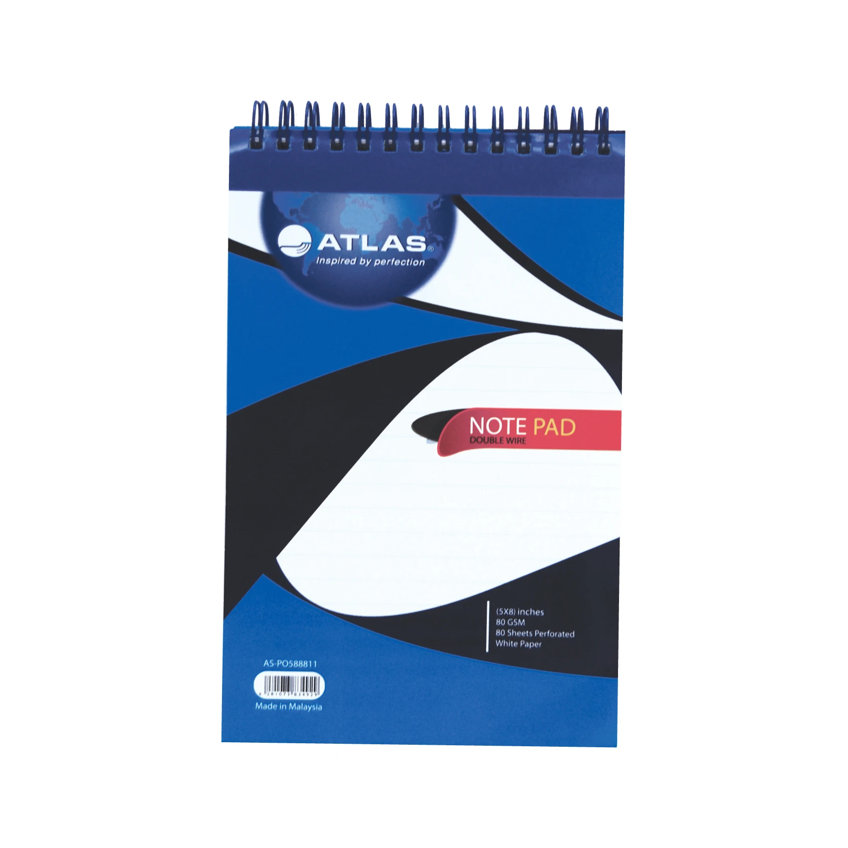 Double Wire Note Pad Atlas 5x8 Inch With 80gsm Paper 80sheets - Buy ...