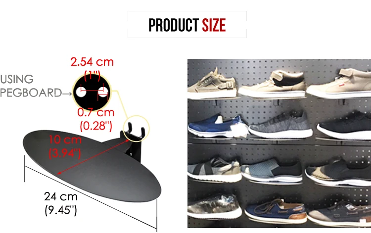 Black Sneakers Display Props Panel Oval Shelf For Pegboard - Buy Free ...