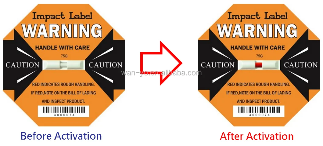 Impact Label 75g : Shock Vibration Detection Shipment Shock Tester ...