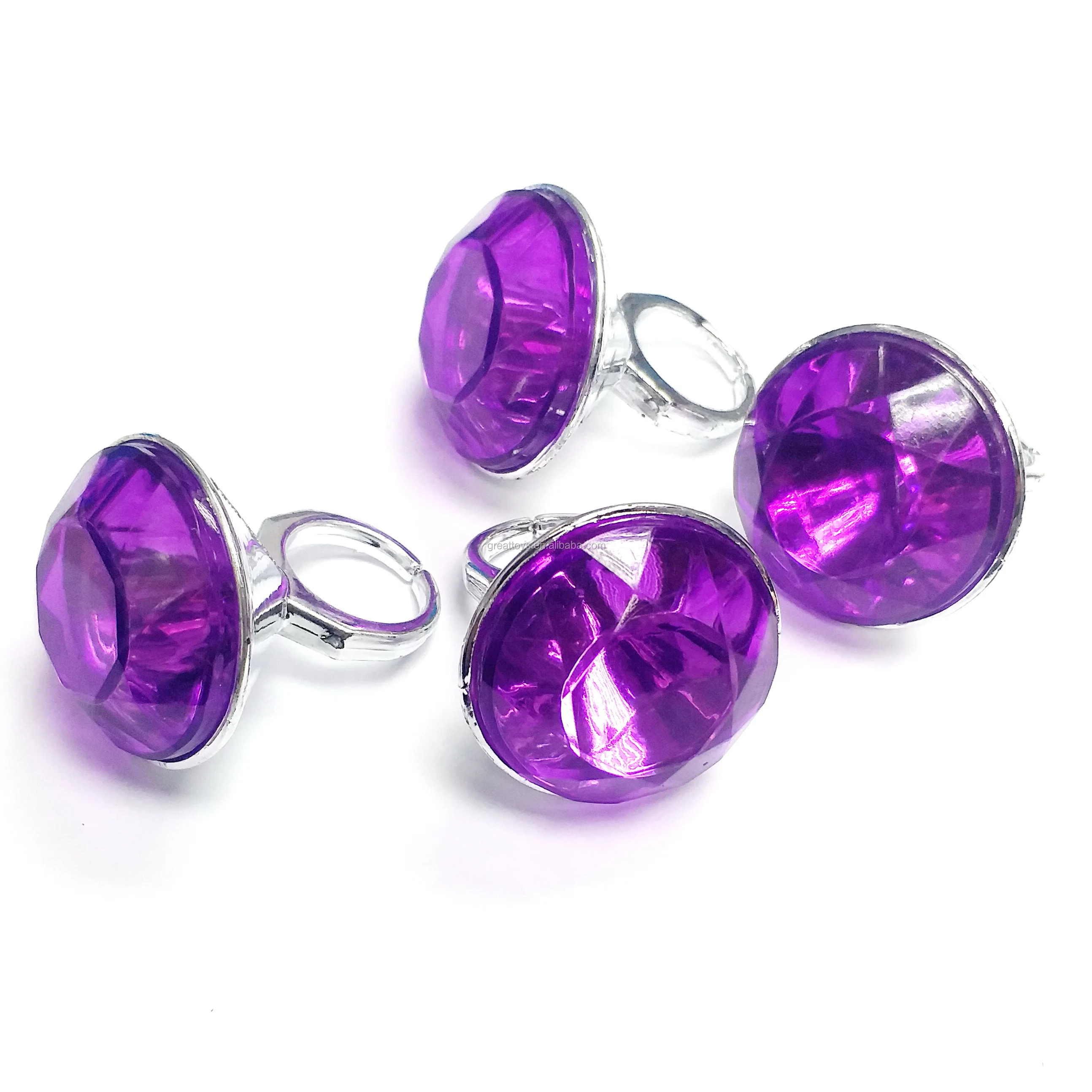 Plastic Purple Diamond Girl Rings Toy Princess Birthday Party Favor ...