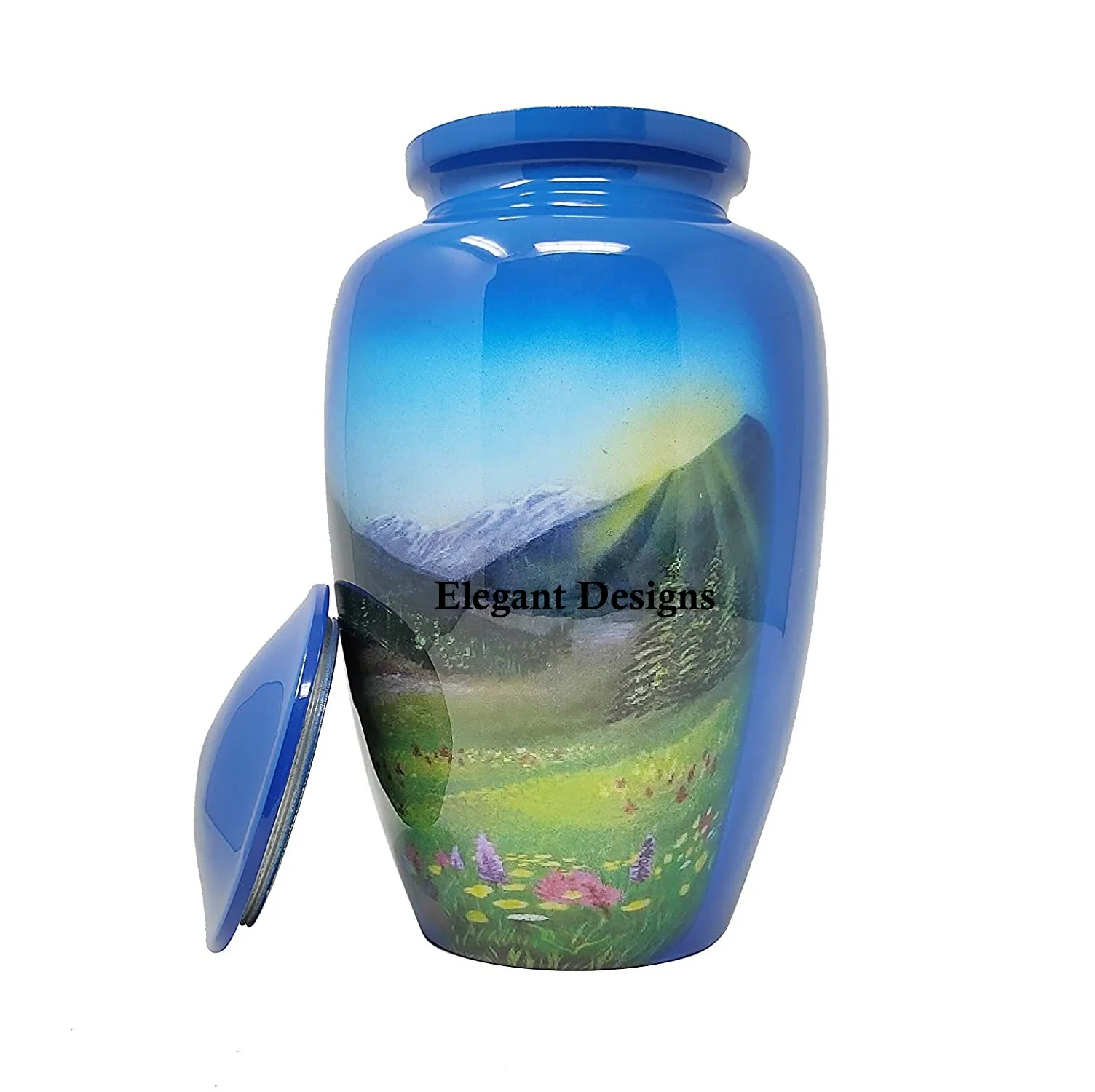 Black Unique Color Metal Cremation Urn Eco Friendly Vintage Handcrafted ...