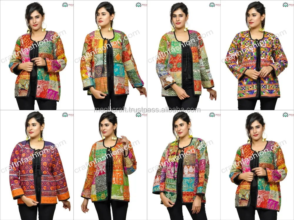 Indian Banjara Jacket - Bohemian Embroidered Leather Waistcoat