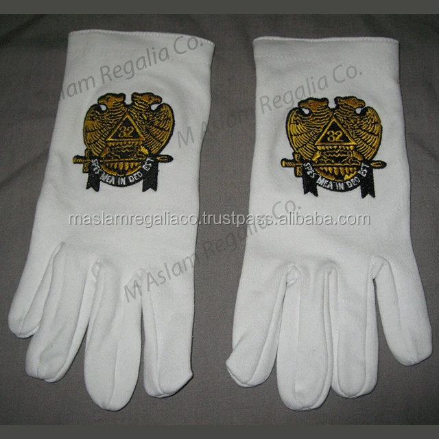 Masonic Knight Templar Preceptor Leather Gauntlets Ceremonial Gloves ...