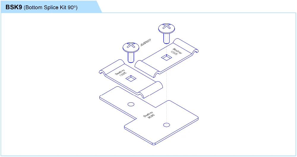 Hot Wire Mesh Cable Tray Bottom Splice Kit 90o Bsk9 Epoxy Coated Cable ...