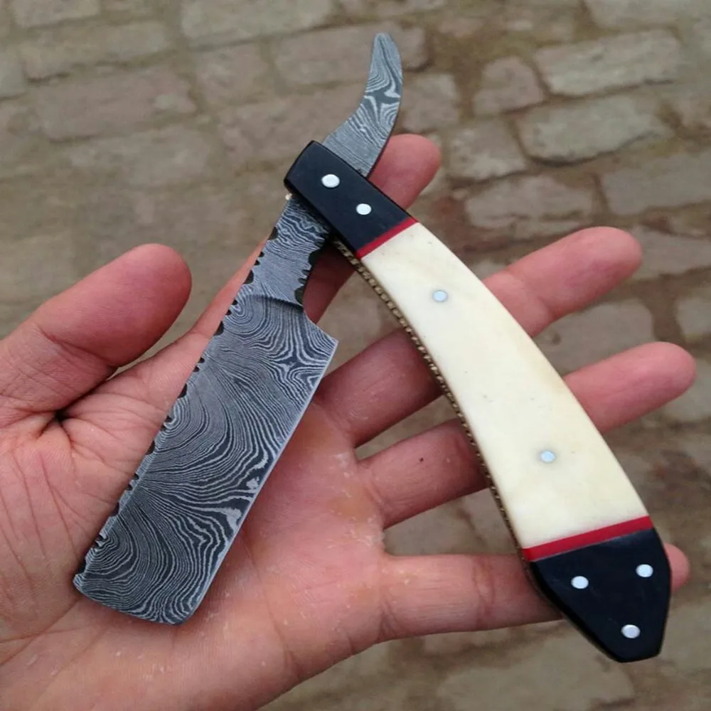 High Quality Handmade Damascus Steel Men Straight Barber Edge Razor ...