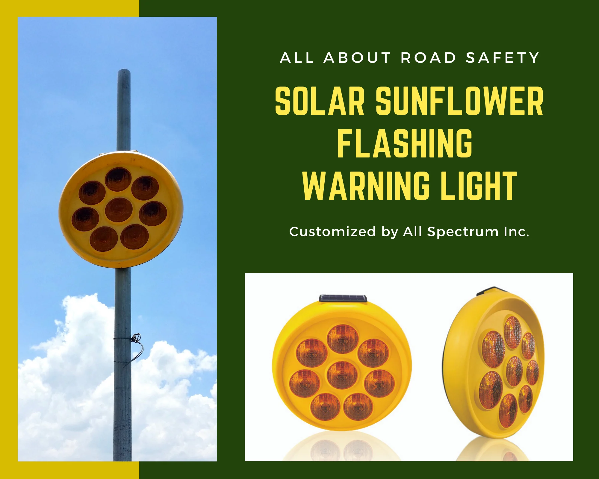 Solar Sunflower Flashing Warning Light - SASO Certified