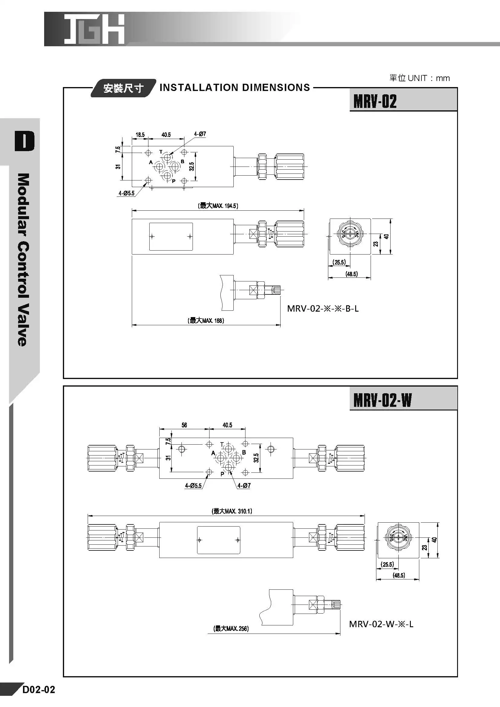 MRV-02 Hydraulic Modular Relief Valve Part - JGH Quality