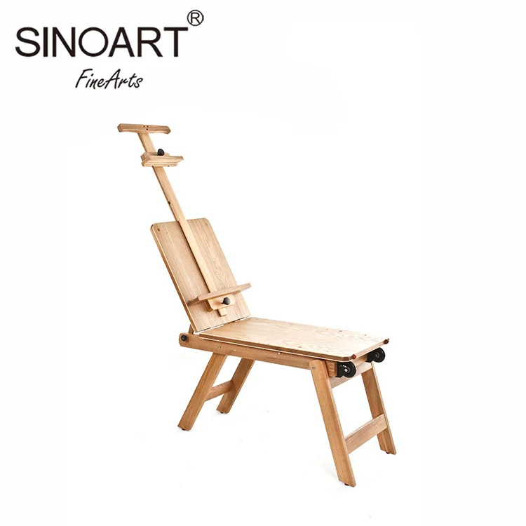 Universal Design Natural Portable Wooden Bench Artist Easel Artist's ...