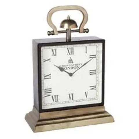 Table Clock Hood Style Table Clock Desk Hourglass Iron Brass Desk ...