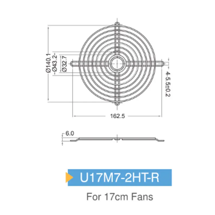 Strikefan Ac Metal Finger Guard U17m7-2ht-r For 17cm Fans - Buy Metal ...