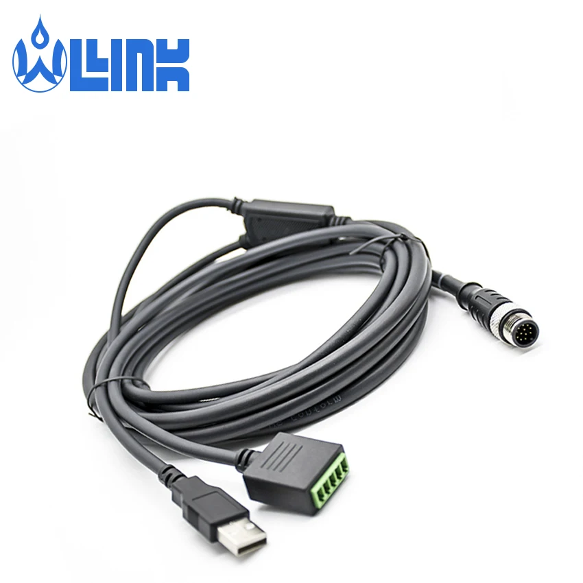 M12 17pin Cable Connector Rs485 To Usb Micro Ip67 Waterproof Wire Leads ...