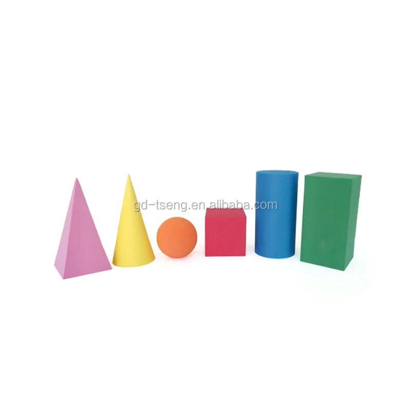 2020 7 Cm Dia Eva Kids Foam Solids 3d Geo Building Blocks 6pcs 6 Shapes ...