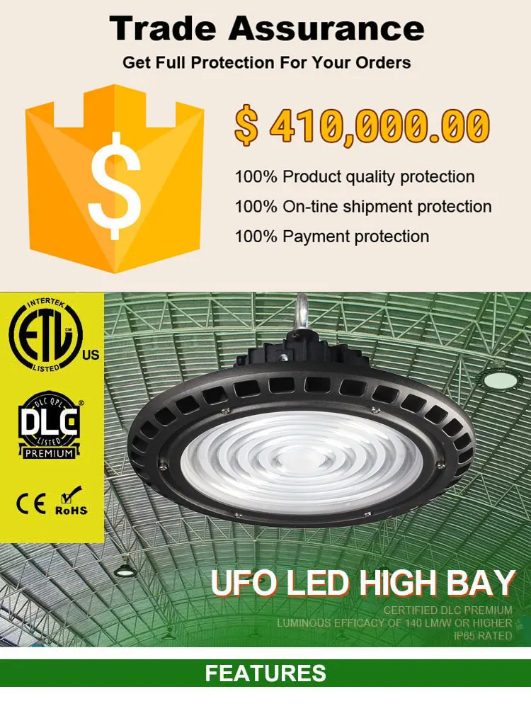 Dlc Warehouse Lighting Explosion Proof 100w 150w 200w 240w Ip65 Ufo Led High Bay Light - Buy Ufo ...
