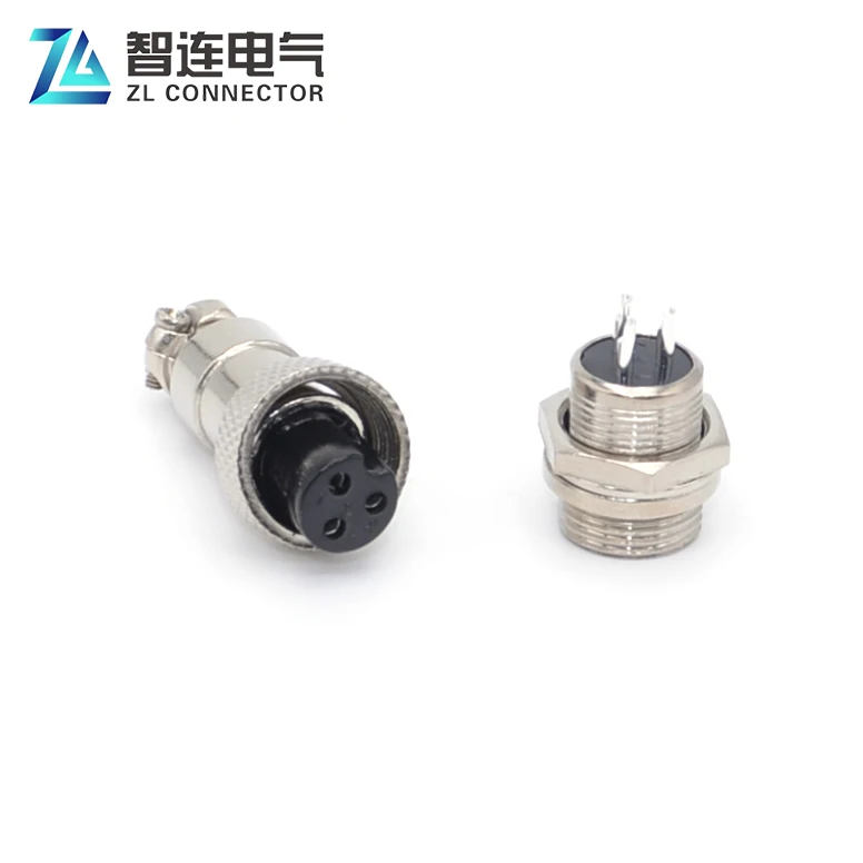 Free Sample Gx16 Metal Male Female Aviation 4 Pin Connector Male Female ...