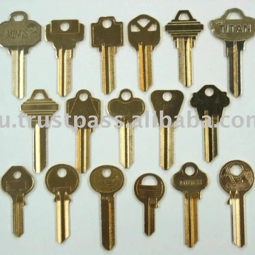 Brass Key Blank With Brass Finished In Look Alike Series Brass Key ...