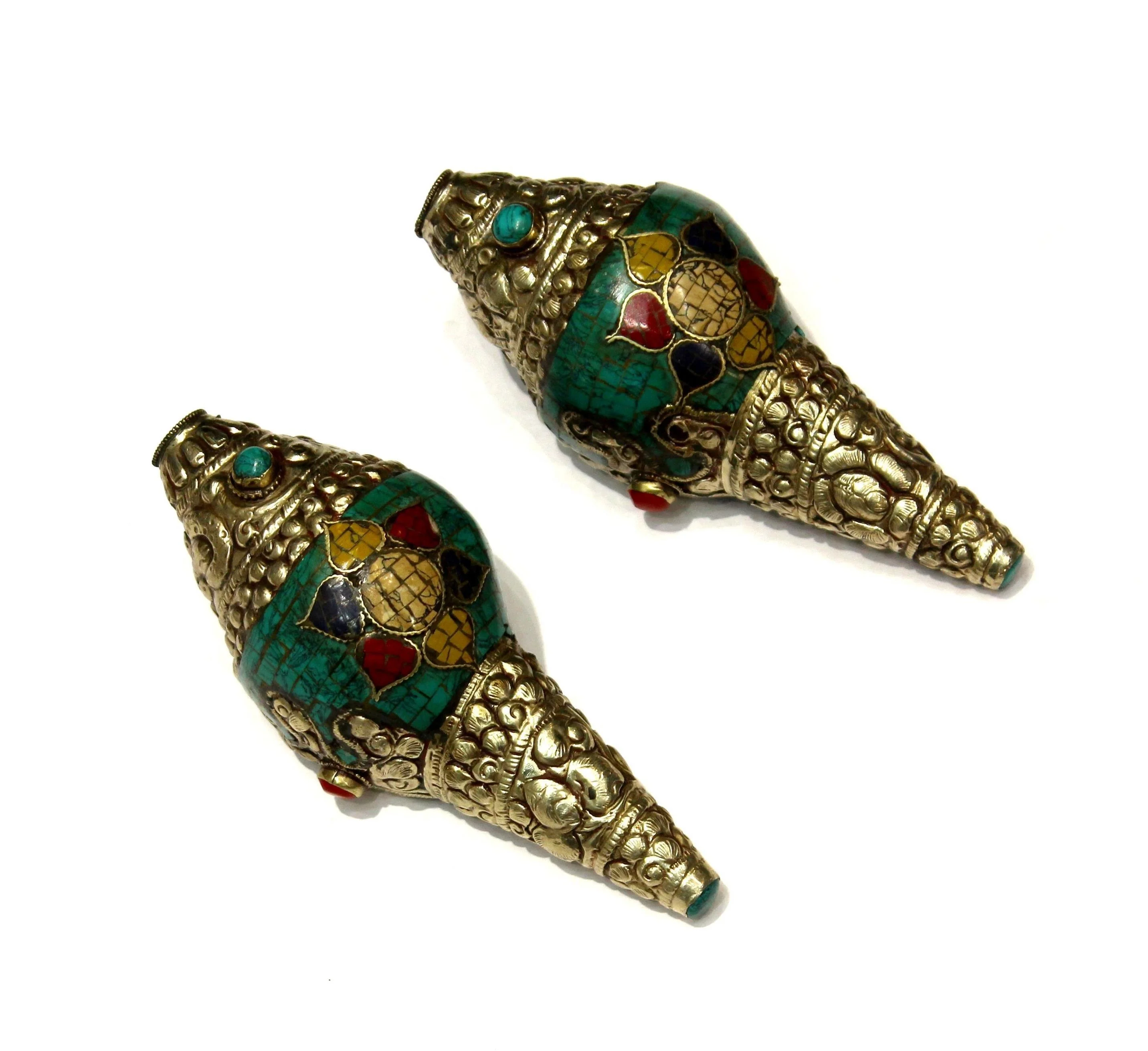 Small Handcrafted Blowing Conch Shell Organic Material Rudra Gems ...