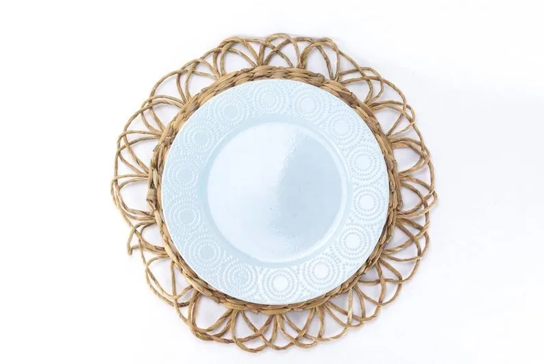 Cheapest Wicker Water Hyacinth Plates for Dinnerware Sets