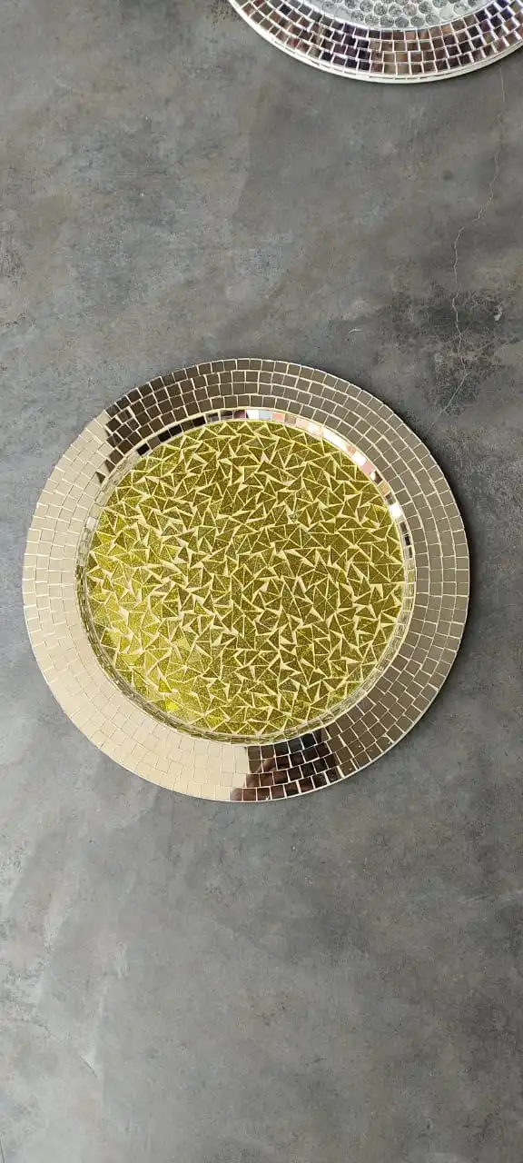 Modern Luxury Round Mosaic Charger Plate for Home & Events