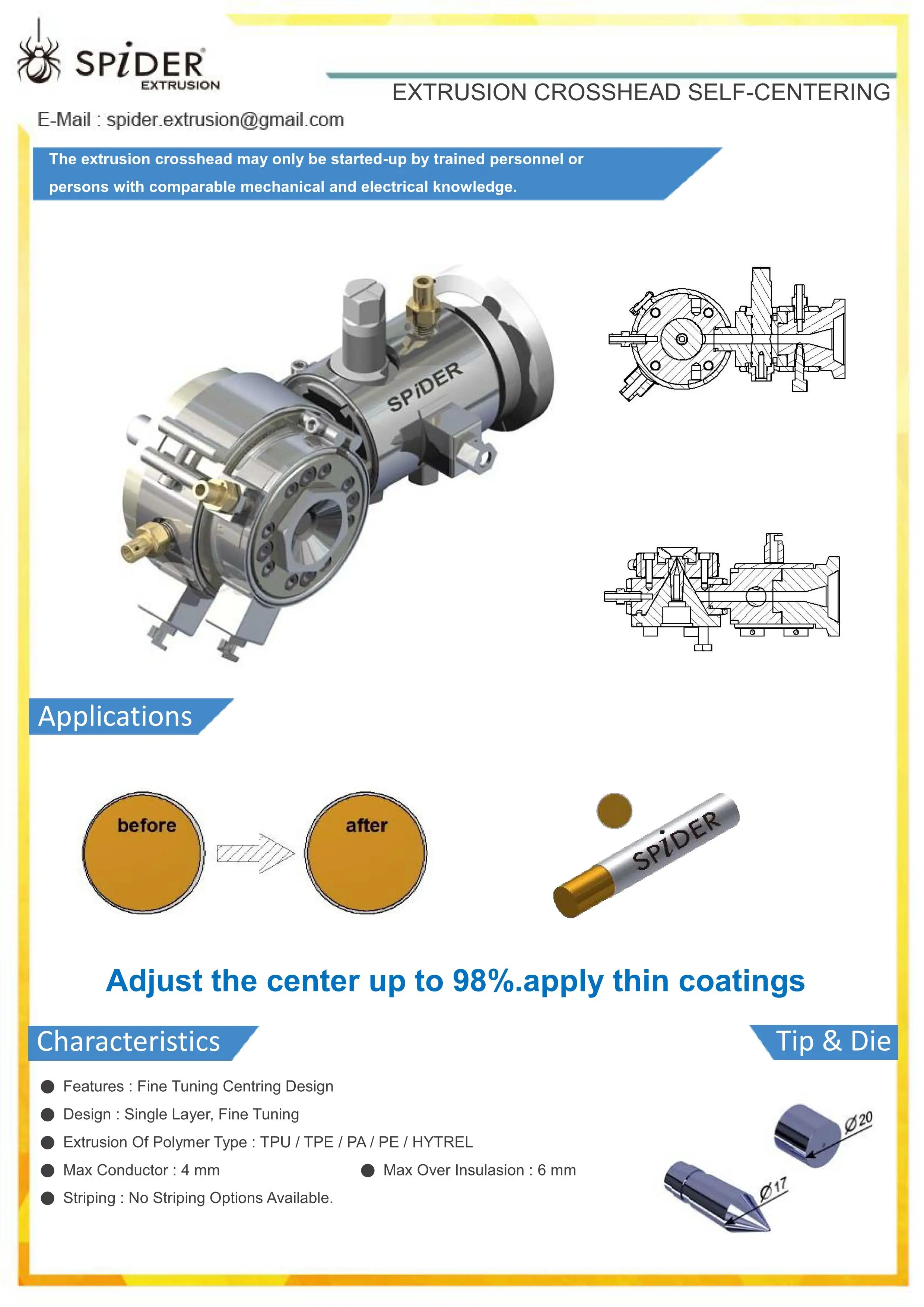 Wire Cable Extruder Key Component - Spider Extrusion Die Head