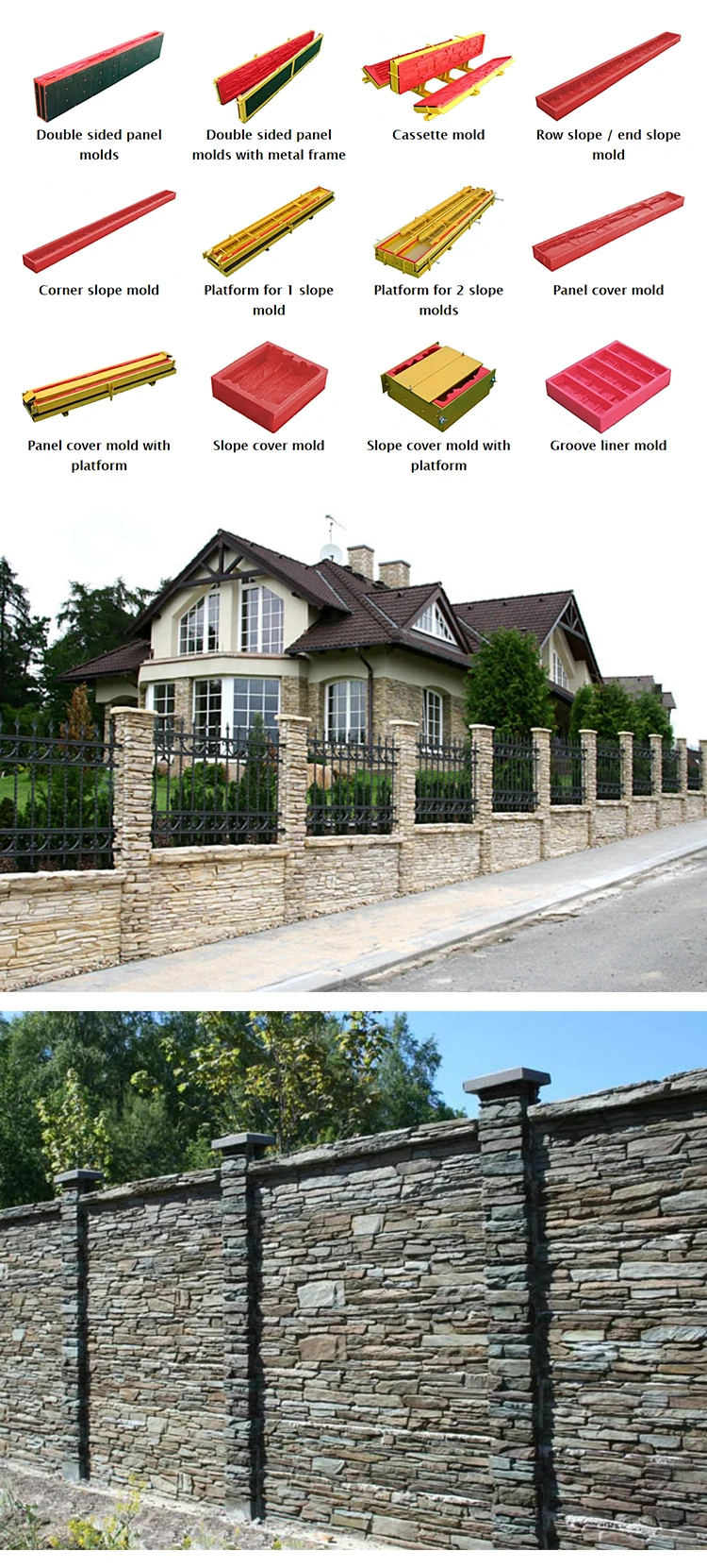 Double Sided Wall Concrete Fence Molds - Durable & Versatile