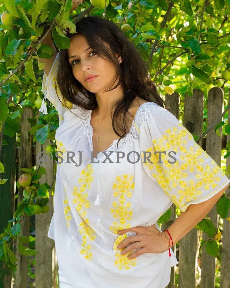 2020 Traditional Romanian Blouse Handcrafted Embroidered Romanian ...