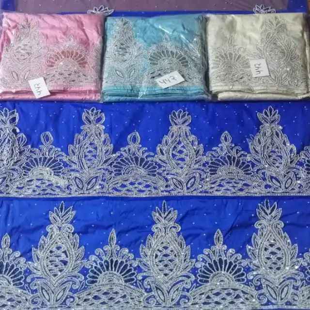 Beaded Silk George Wrappers Gele Asoke Headties Multicolor African ...