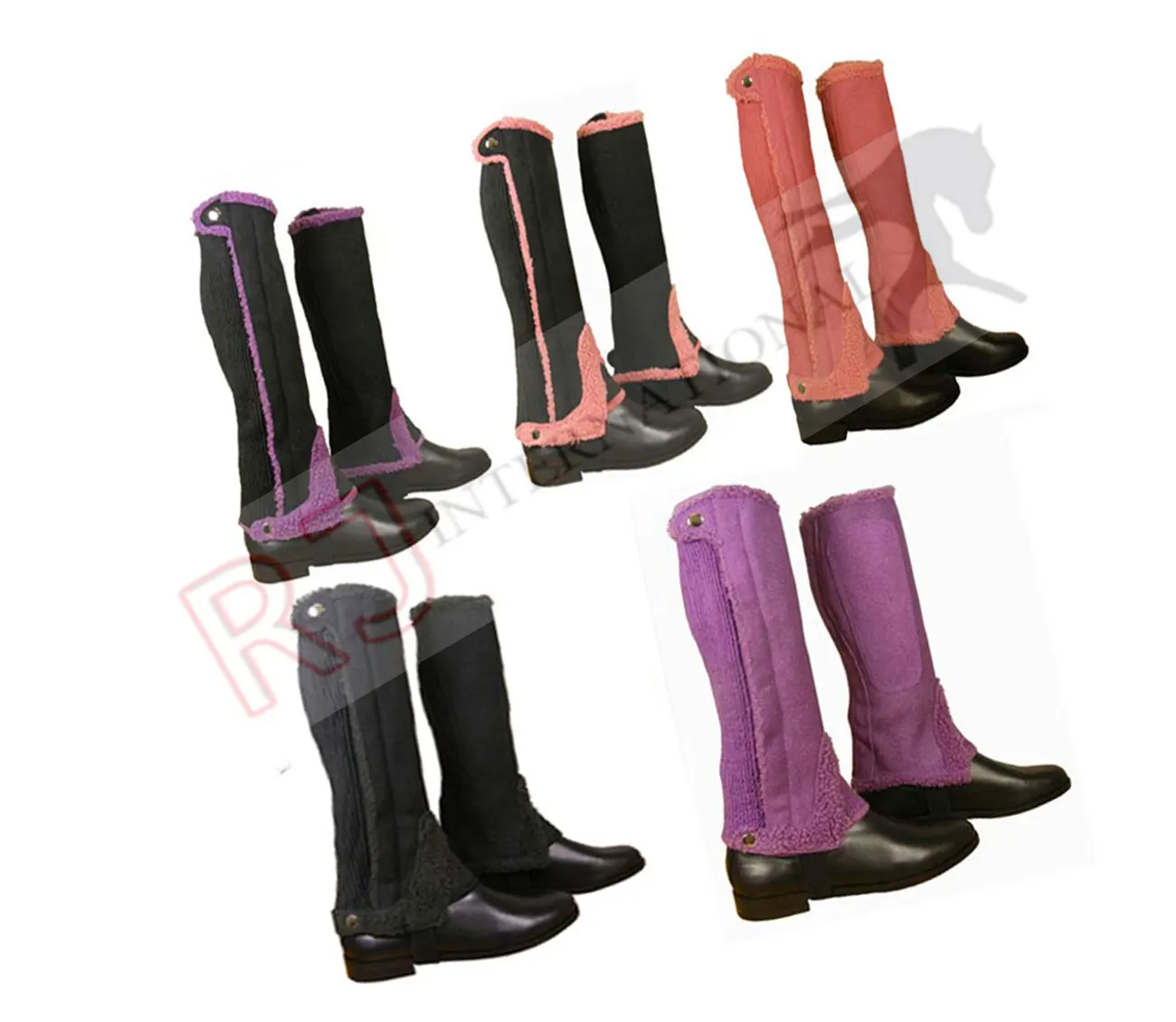 Horse Riding Adults,Children Half Chaps Brown Amara Synthetic Leather ...