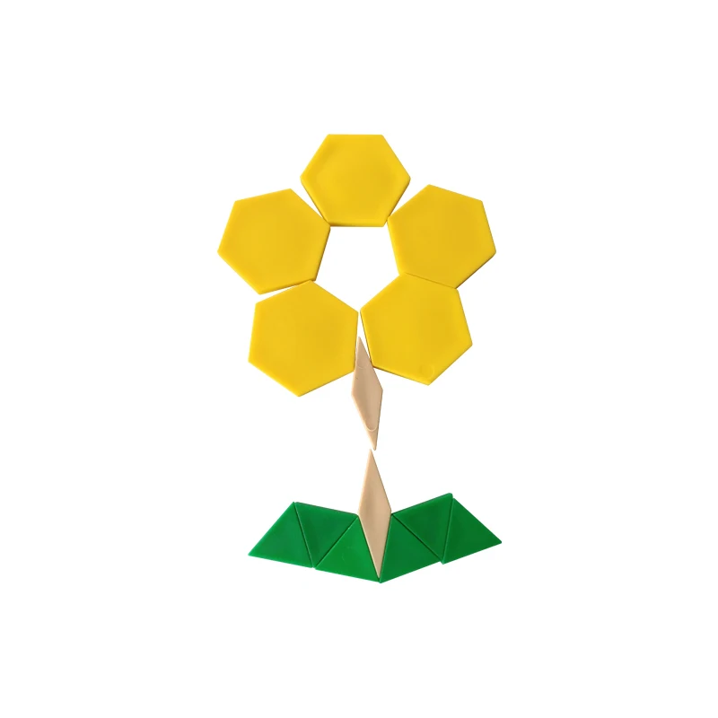 GD Multilateral Tangram Shapes - Solid Plastic Pattern Blocks