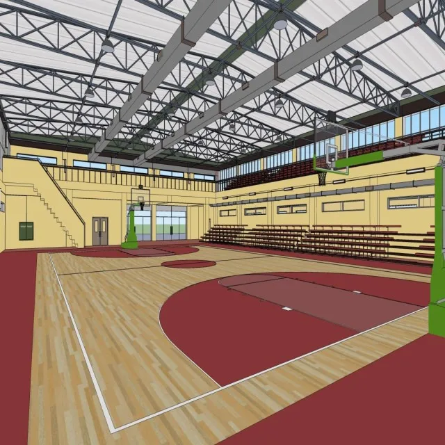 Prefab Steel Structure Basketball Arena Space Frame Steel Truss Roof ...