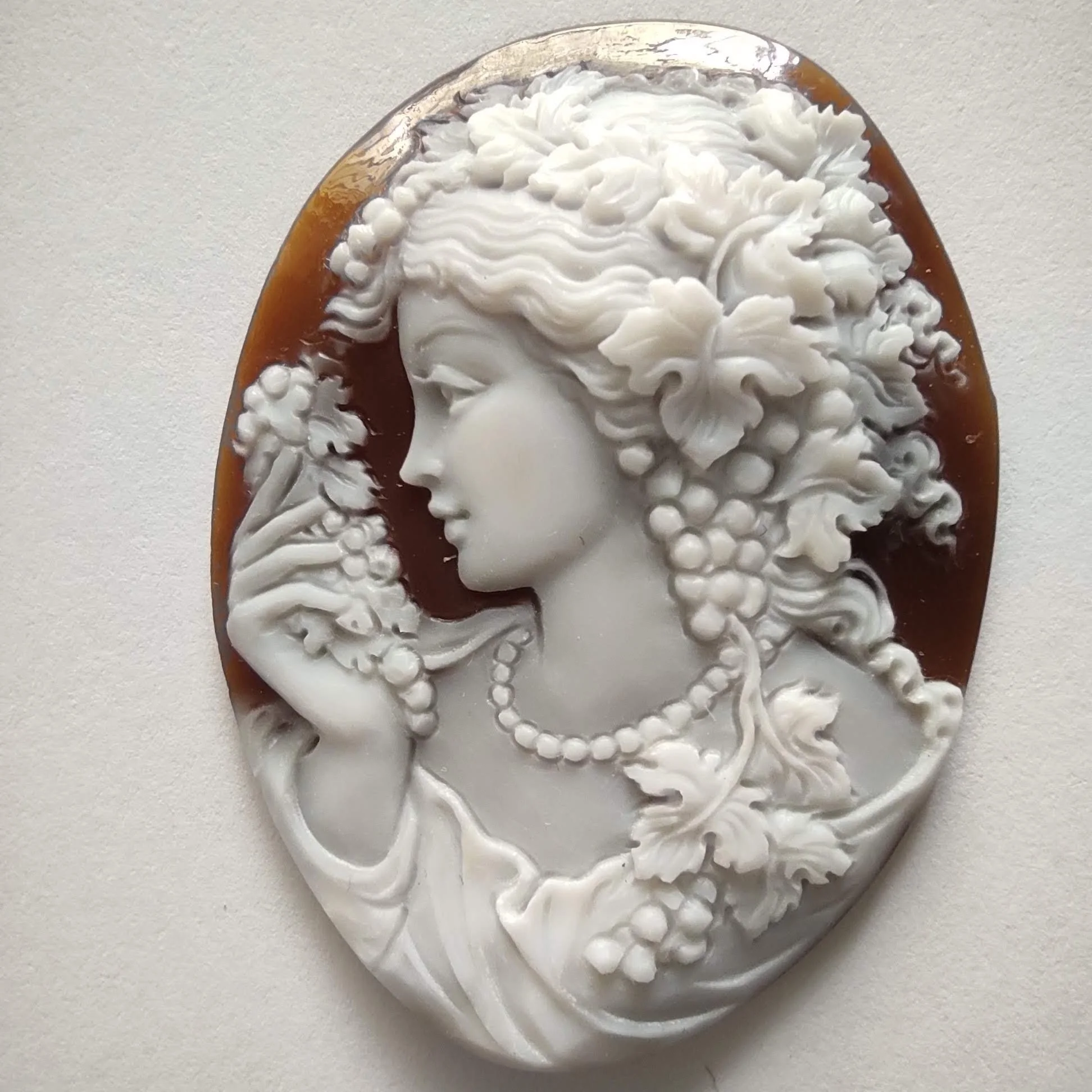 Handcarved Sardonyx Sea Shell Cameo From Torre Del Greco Depicting ...