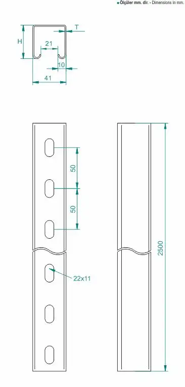 C41x41 Channel Width Size 41mm H Size 41mm Thickness 1.5 Mm L Size ...
