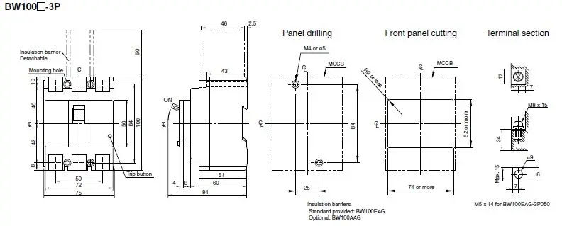 In Stock Original BW100EAG 3P 100A Component Magnetic FUJI Circuit Breaker